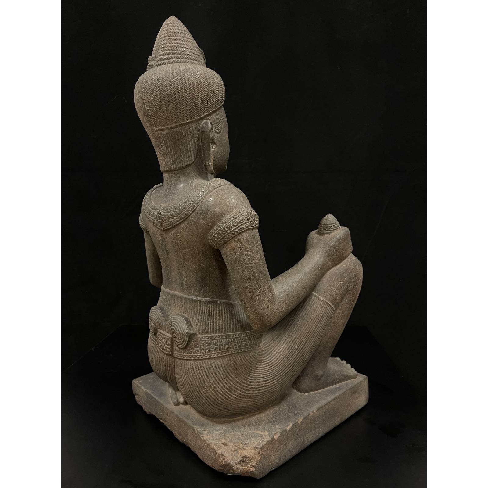Hardstone of squatting Ardhanarishvara a composite androgynous form of ...